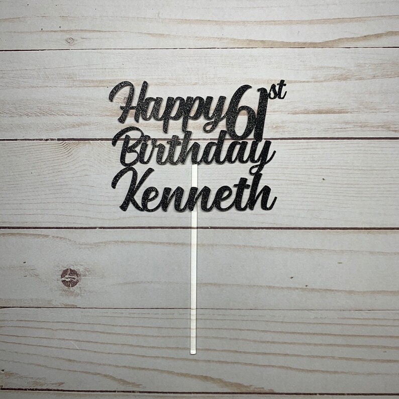 Personalized Happy Birthday Cake Topper Custom Name And Etsy