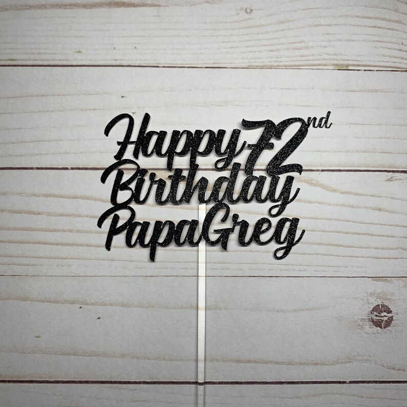 Personalized Happy Birthday Cake Topper Custom Name And Etsy
