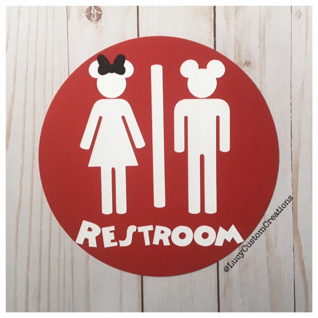 Minnie Mouse Mickey Mouse Clubhouse Bathroom Restroom Sign - Etsy