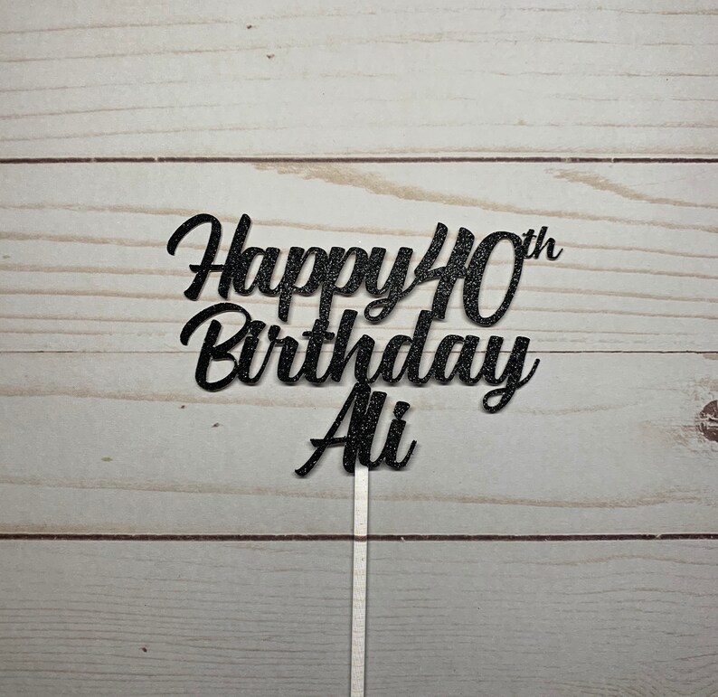 Personalized Happy Birthday Cake Topper Custom Name And Etsy