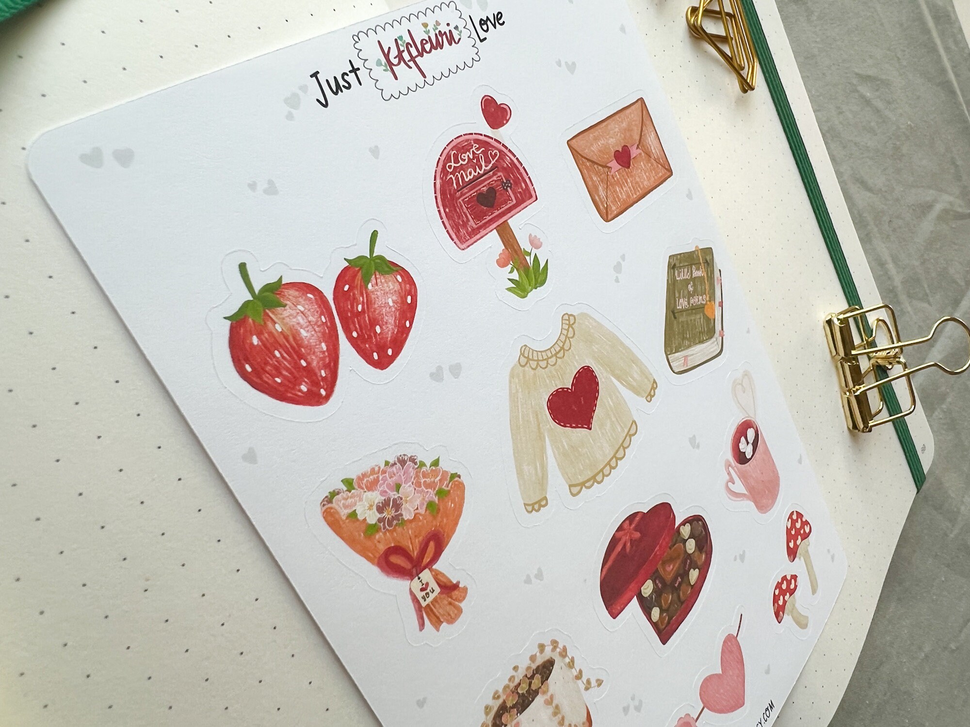JUST LOVE Hearts STICKER Sheet | Bujo Deco Planner Journal Stickers ...