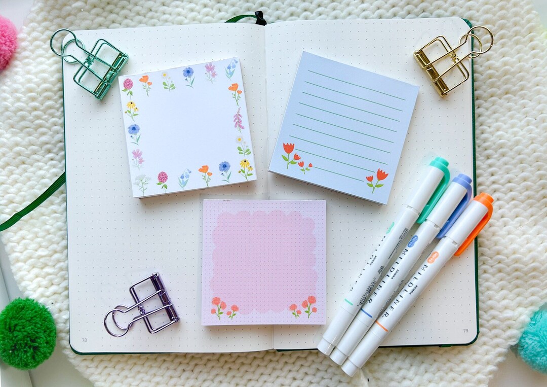 HANDMADE Flowers WILDFLOWERS NOTEPAD 30 Sheets | Handmade Notes ...