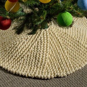 Christmas Tree Skirt, Copper Tree Wrap, Knitted Tree Skirt, Jumbo Tree ...