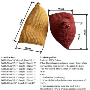 Rust/cinnamon Bean Bag Chair, Chair for Living Room/bedroom, Accent ...