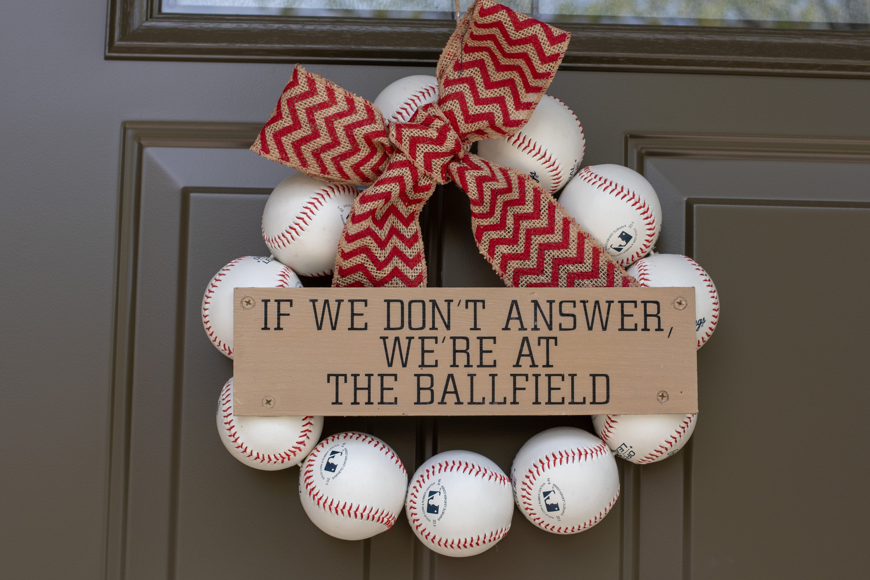 Front Door Baseball Wreath - Etsy
