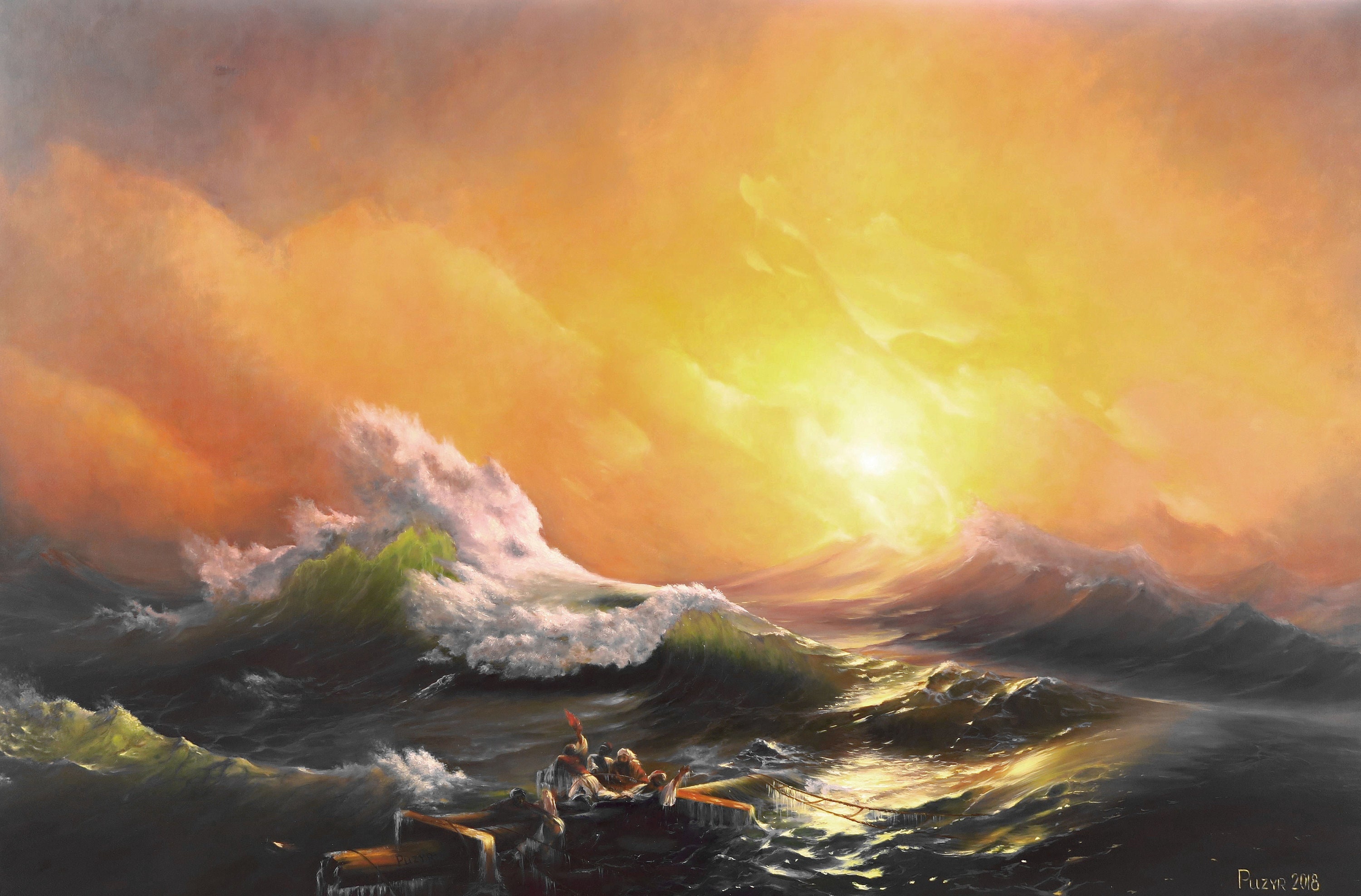 9 Wave Copy Based on Aivazovsky Oil on Canvas Big Picture See - Etsy