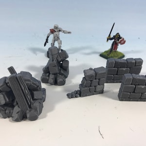 Wall and Rubble Kit- Dnd - Pathfinder - Zombicide - Heroes Quest - Etsy