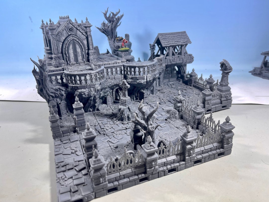 Graveyard and Crypt - Dragon's Rest - 28mm - 3D Printed - Fantasy ...