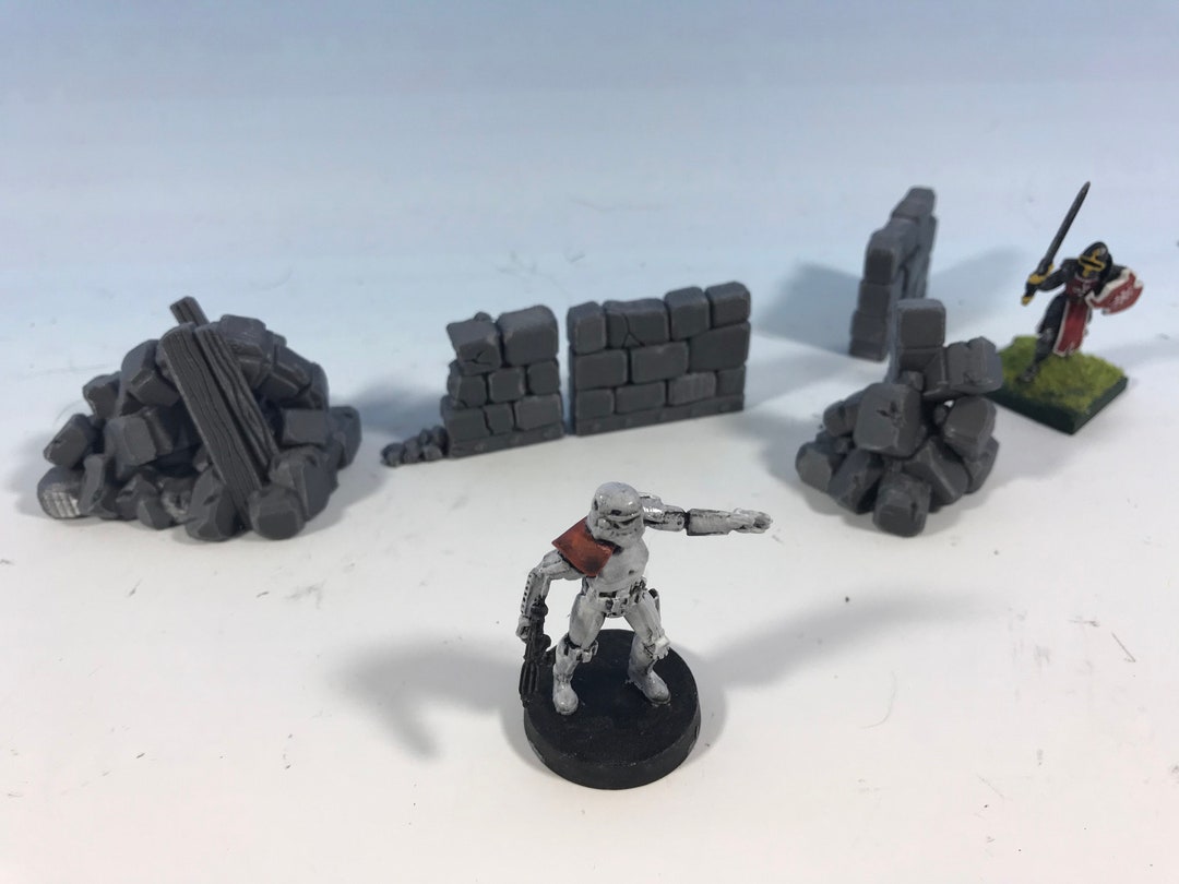 Wall and Rubble Kit- Dnd - Pathfinder - Zombicide - Heroes Quest - Etsy