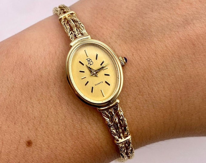 14k Yellow Gold Vintage PB Quartz Ladies Watch - Etsy