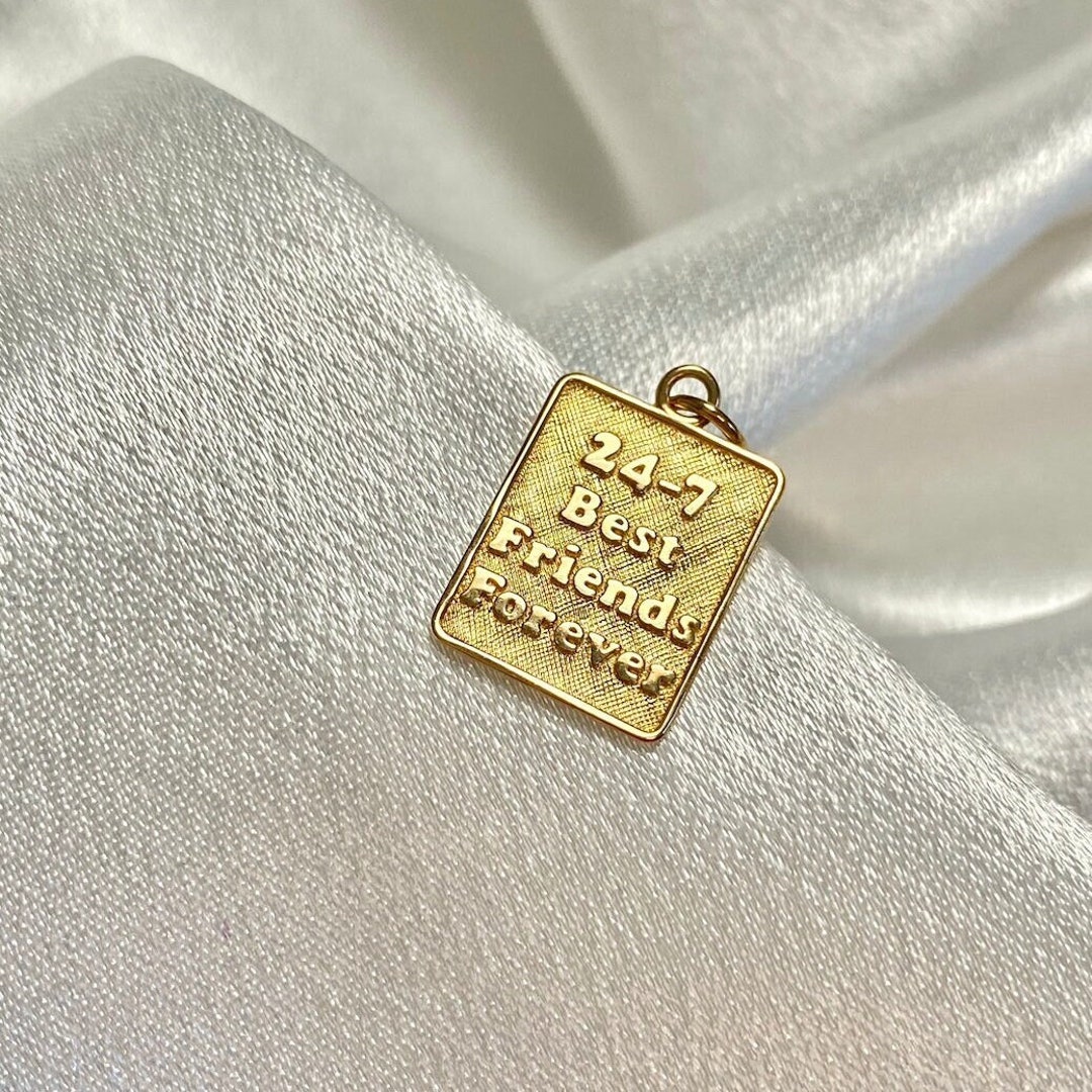 14k Yellow Gold Estate Best Friends Forever Charm Pendant - Etsy