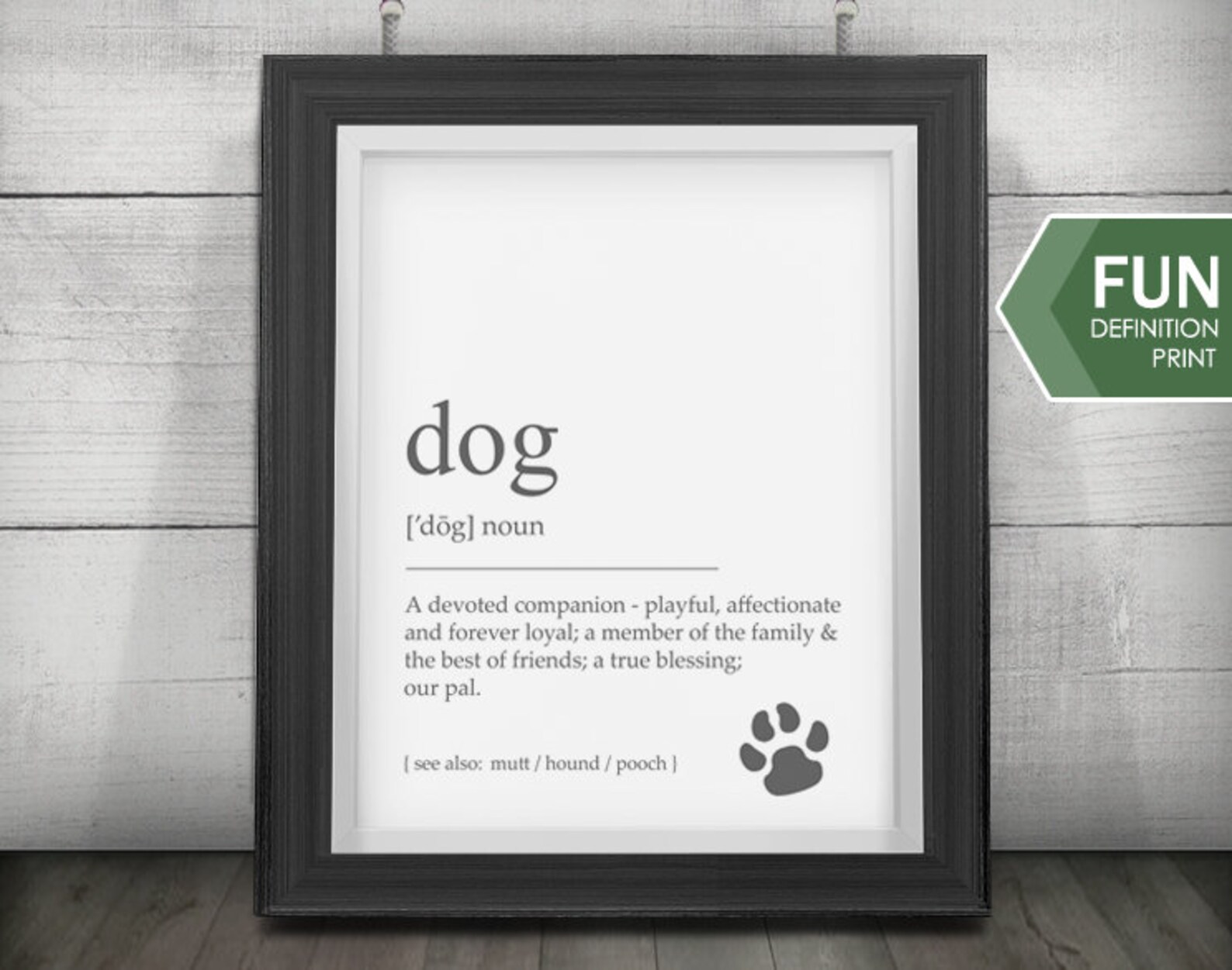 Dog Print Dog Definition Print Dog Poster Dog Quote Dog - Etsy