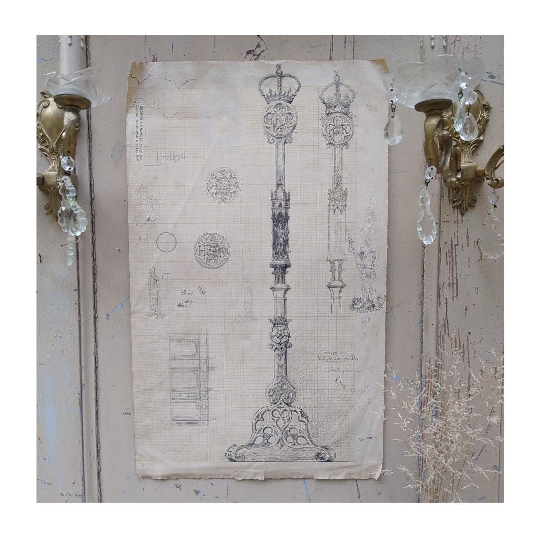 Antique 1900's Architect Drawings ~ George. A. Crawley British ...