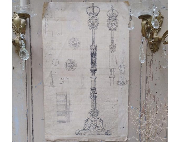 Antique 1900's Architect Drawings ~ George. A. Crawley British ...