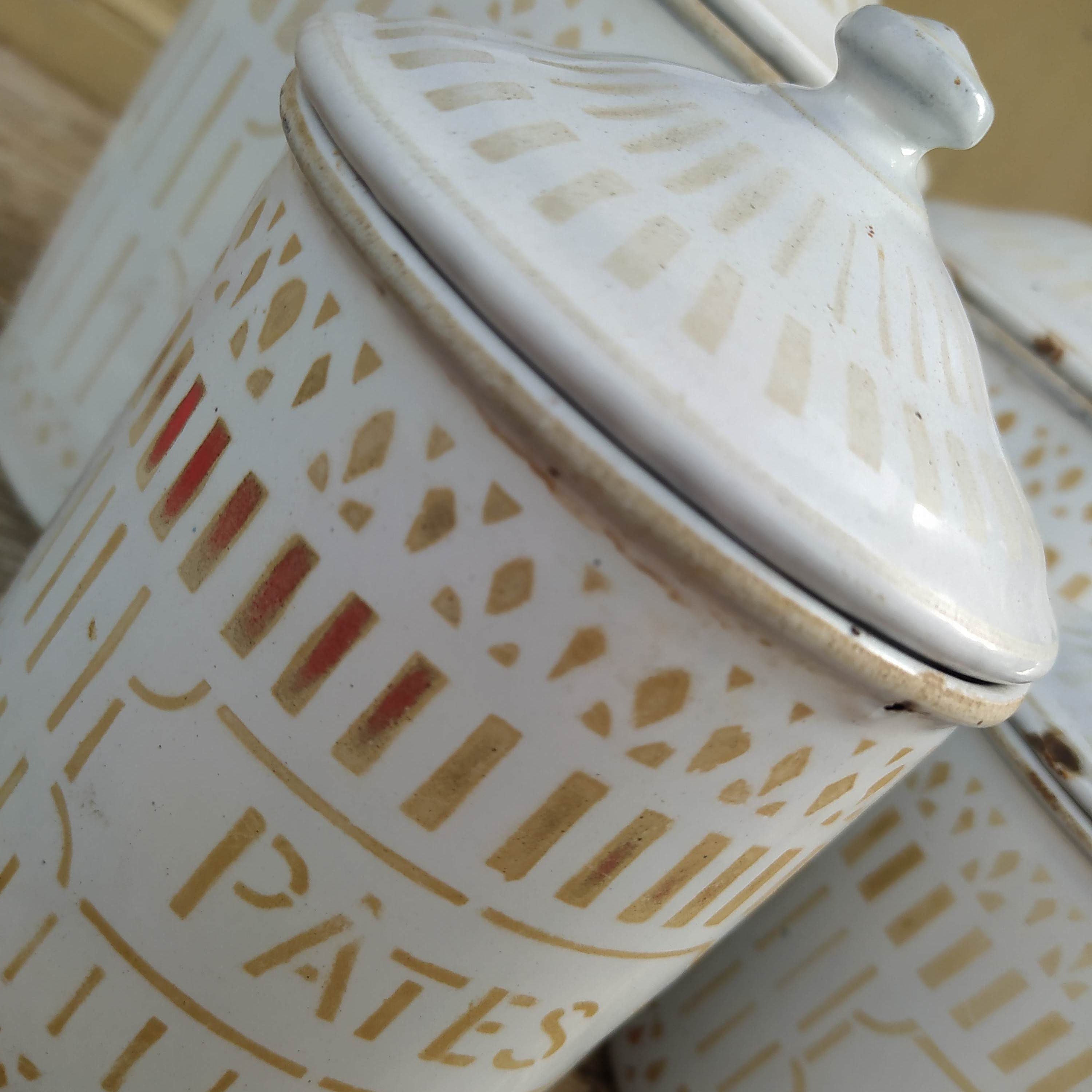 Vintage 1950's French Enamel Storage Set 6 Vintage French Storage ...