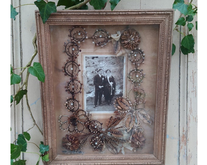 French Antique Shadow Box, Antique Wax Flowers, French Antique Wedding ...