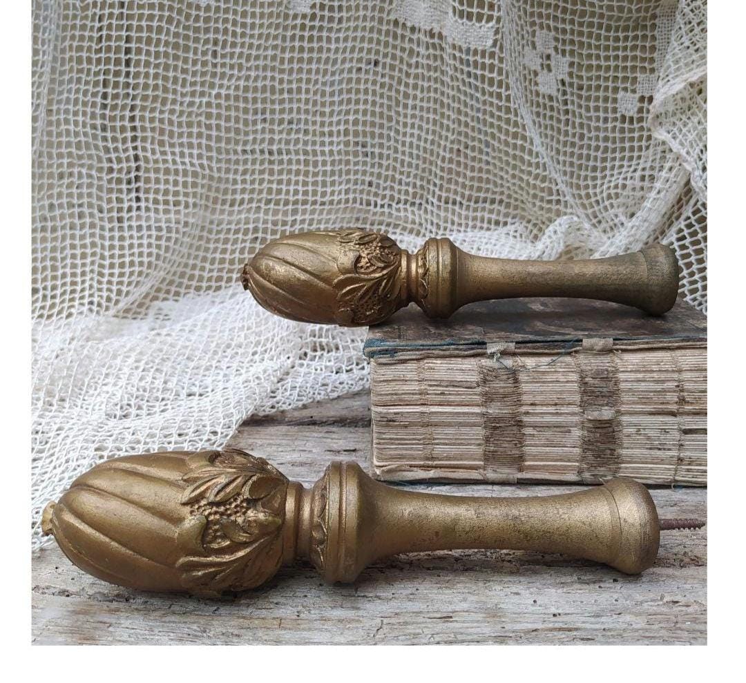 Antique Gold Painted Finials: Hand Crafted French Chateau Decor - Etsy