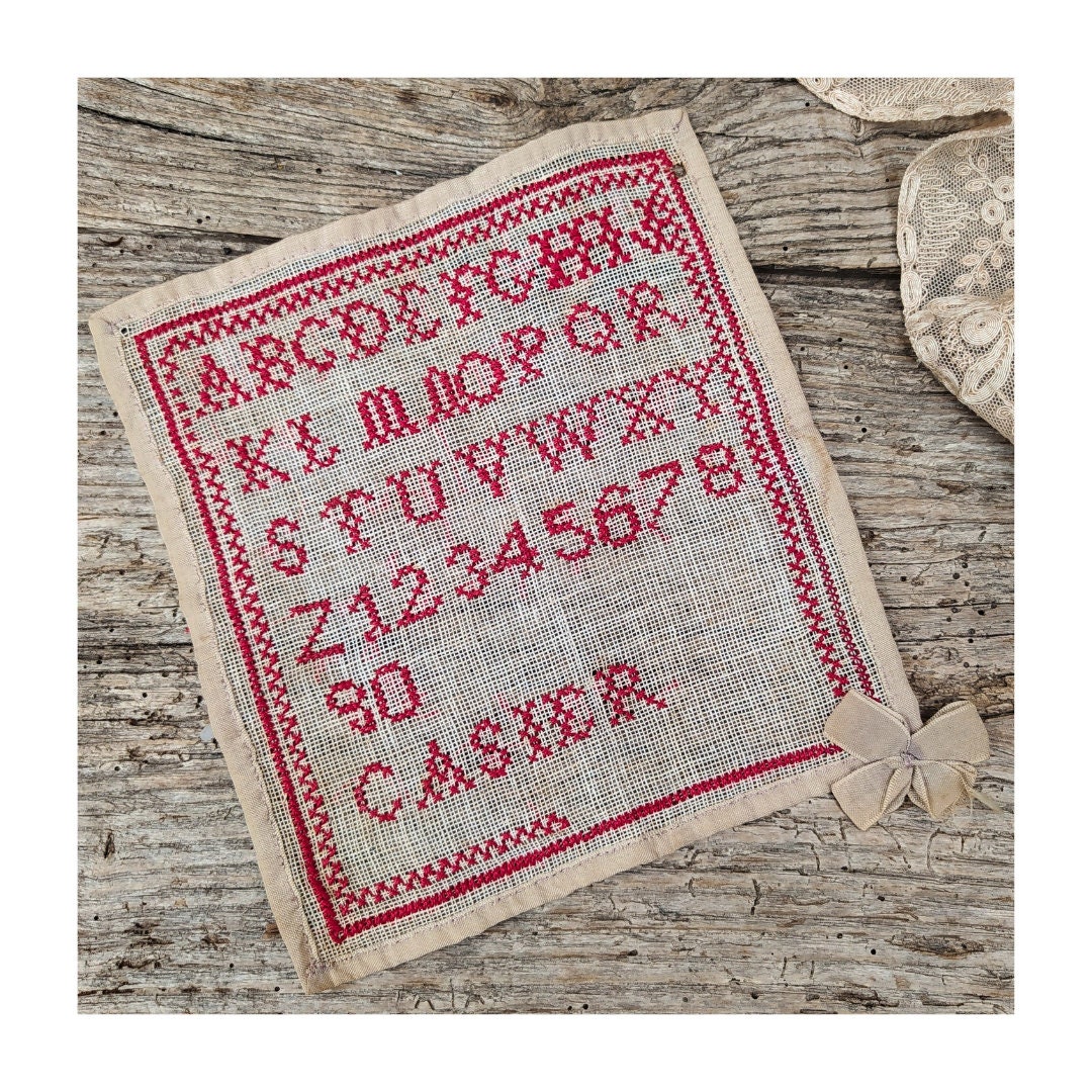 Cute Antique French Embroidery Sampler ~ Antique French Needlework ...