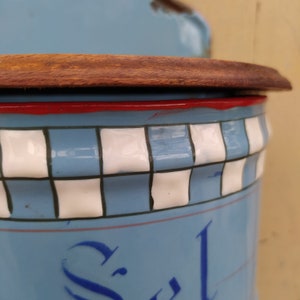 Antique French Blue Salt Cellar ~ Blue and White Checkered "lustucru ...