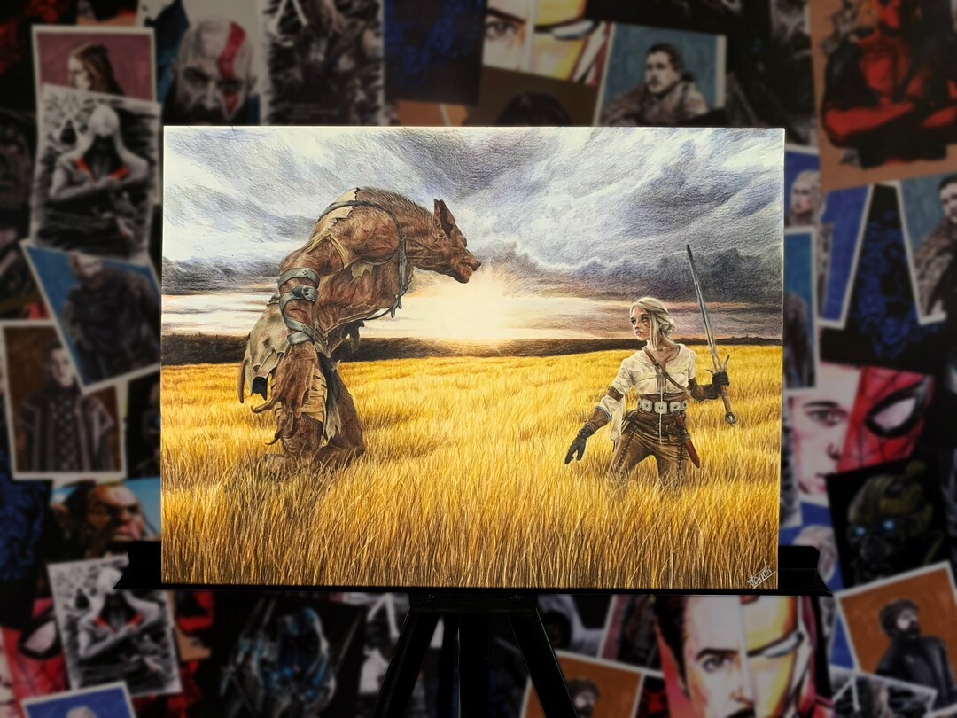 Ciri Vs Werewolf - ORIGINAL ART - Etsy