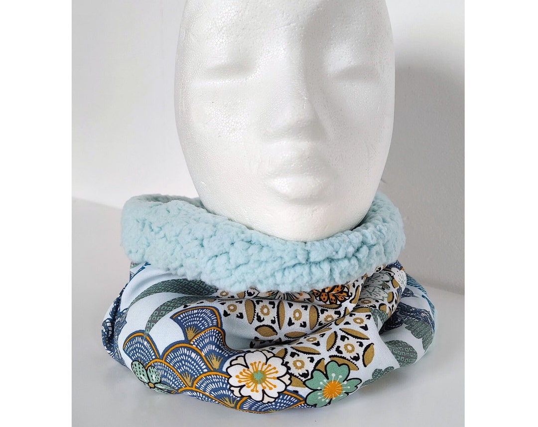 Very Warm Neck Warmer Lined With Sheep Fleece, Women's Snood With ...