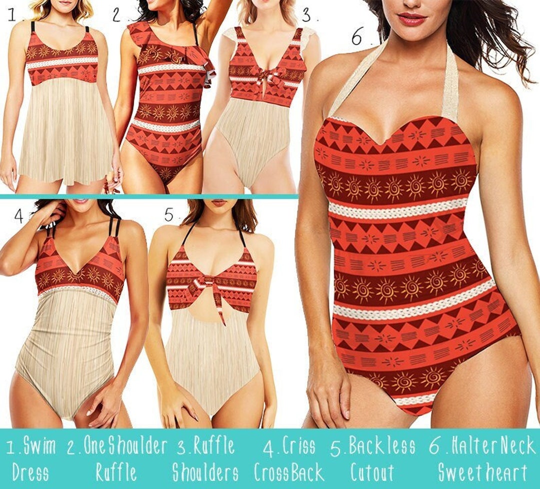 Replica Moana Adults Swimsuits Disneybound Disney World Disneyland Animal Kingdom Hawaiian ...