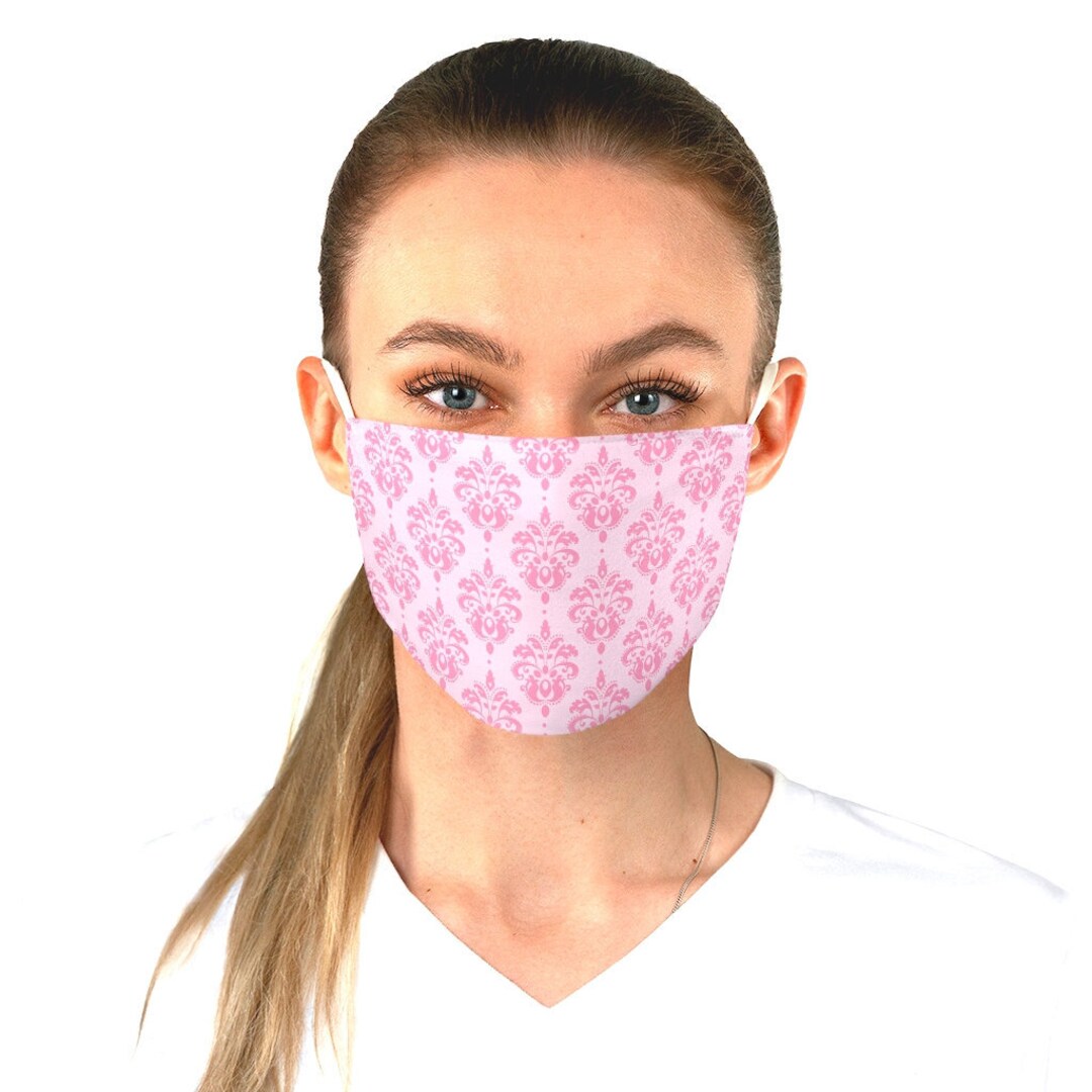 BB Pink Damask Face Mask Adjustable Regency Bridgerton Jane Austen ...