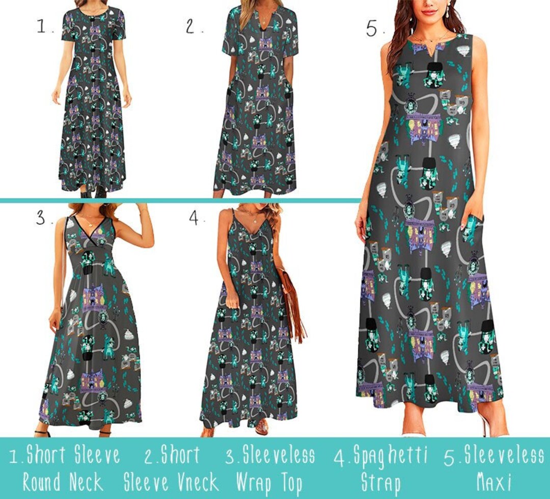 Haunted Mansion Maps Maxi Dresses Goth Gothic Disneybound Disney World ...