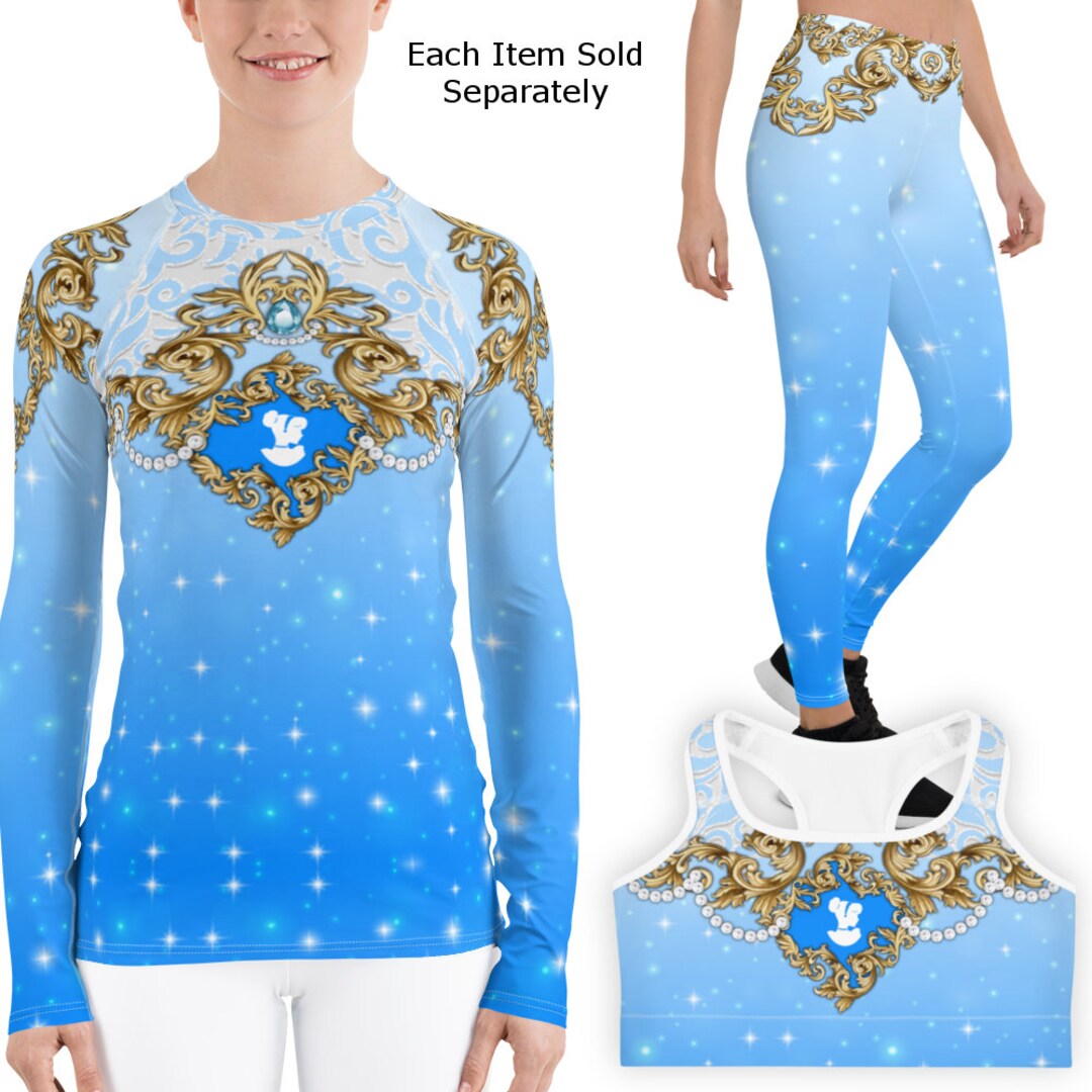 Cinderella Ornate Costume Rash Guard Sports Bra Leggings - Etsy