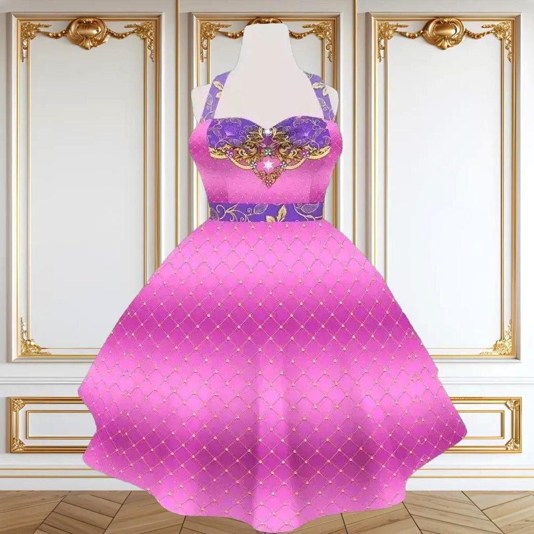 Rapunzel Ornate Sunburst NEW Halterneck Dapper Dress | 50s Party Disney ...