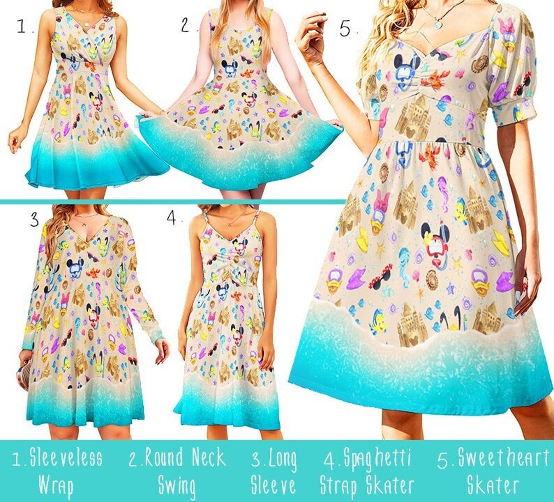 RUSH OPTIONS Beach Mickey Dresses Disney World Disneyland Minnie Mouse ...