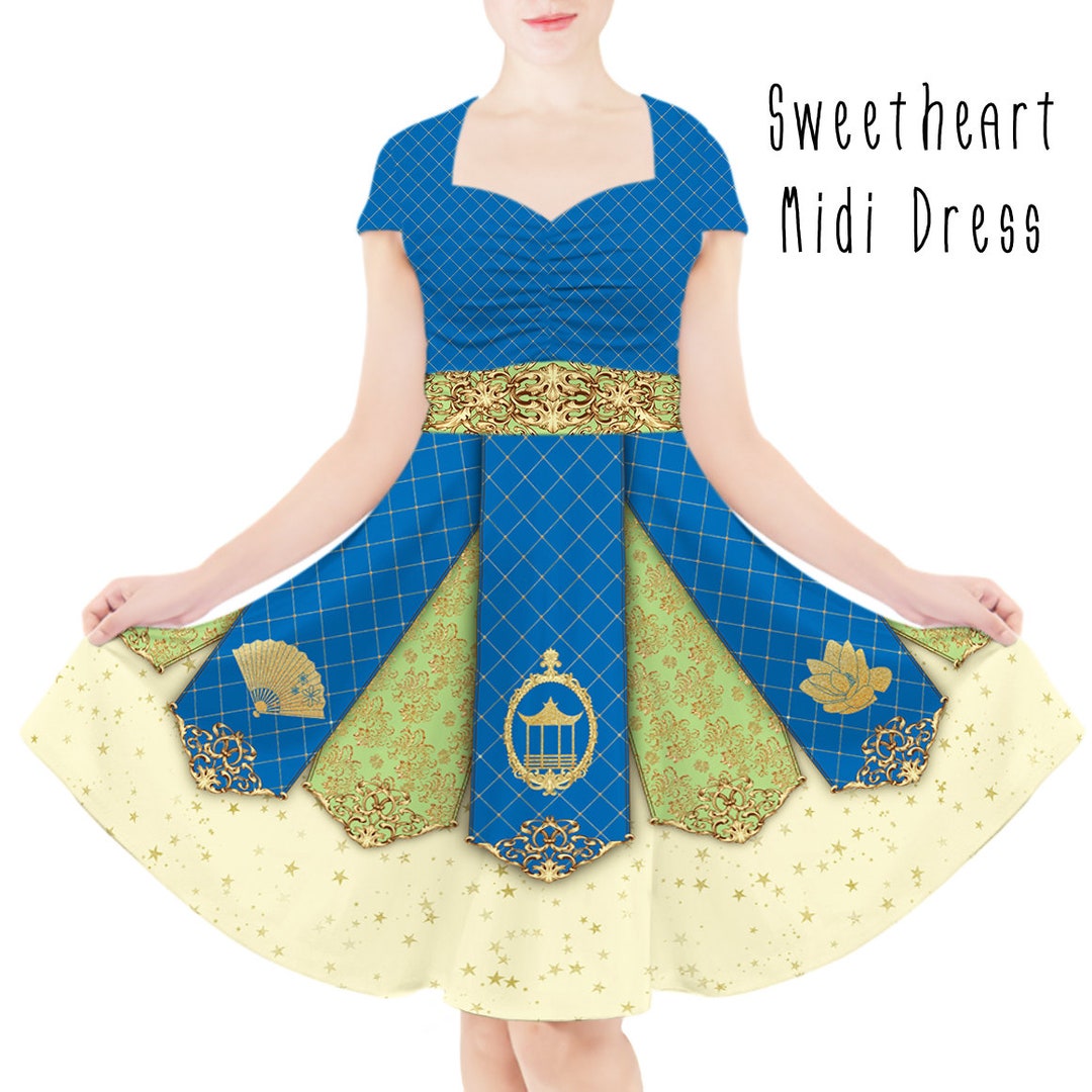 Mulan Dapper Dress XS-5XL Plus Size Lolita Pin up Pinup Swing Disneybound Disney World ...