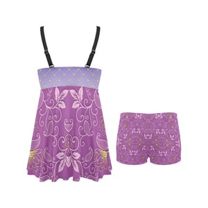 Rapunzel Ornate Pascal Swim Dress Babydoll Tankini Two Piece Swimsuit ...