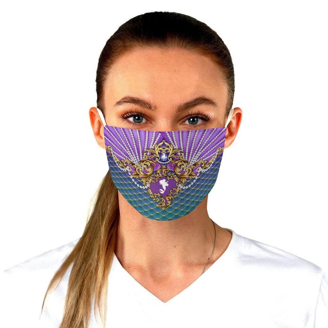 Ariel Ornate Face Mask Adjustable | Disney Little Mermaid Ariel Theme ...