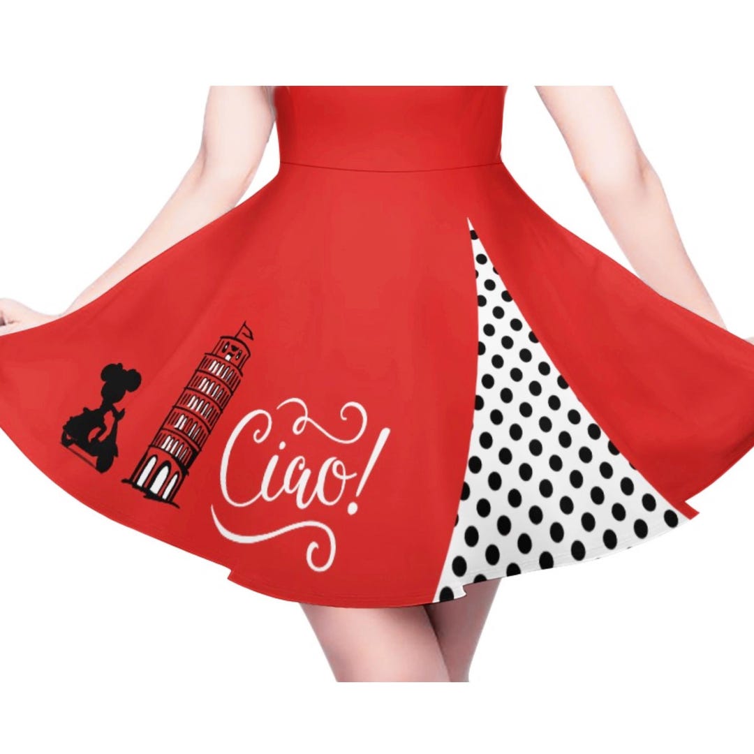Italian Minnie Mouse Soft Jersey Skater Skirt | Girls Women Disney ...