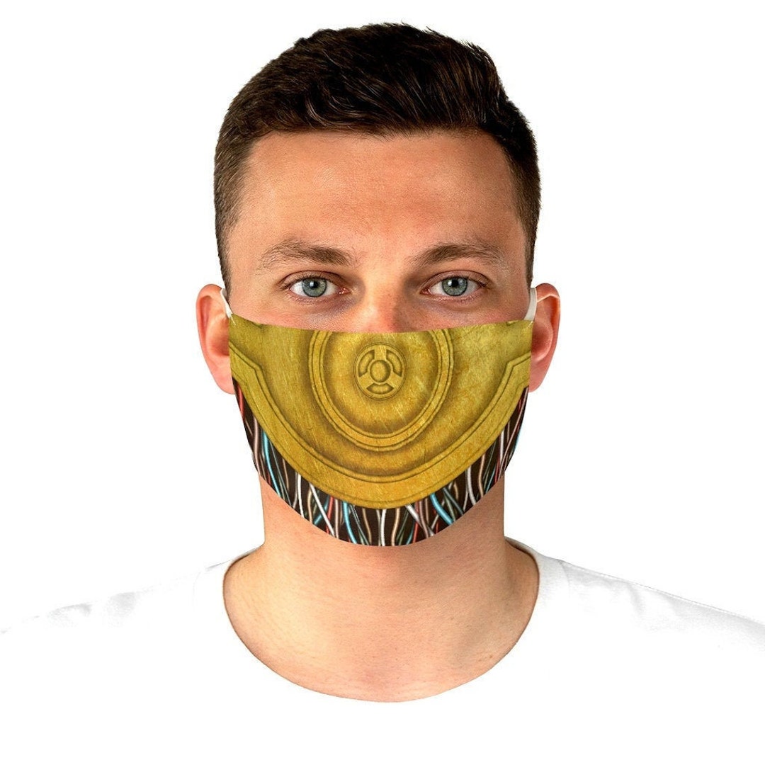 Space Wars Gold Droid Face Mask Adjustable | Disney Star Wars C-3po ...