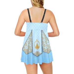 Cinderella Swim Dress Babydoll Tankini Two Piece Swimsuit Disneybound ...