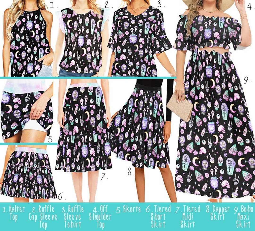 Pastel Goth Black Mix N Match Tops Skirts Pastel Goth Gothic - Etsy