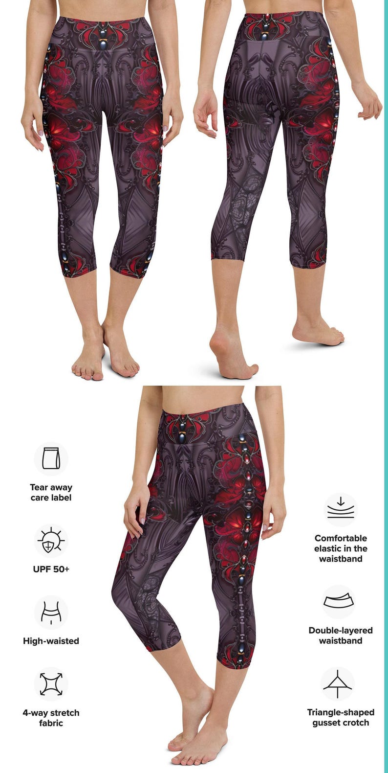 Gothic Countess B Womens Yoga Collection | Sports Bra Rash Guard ...