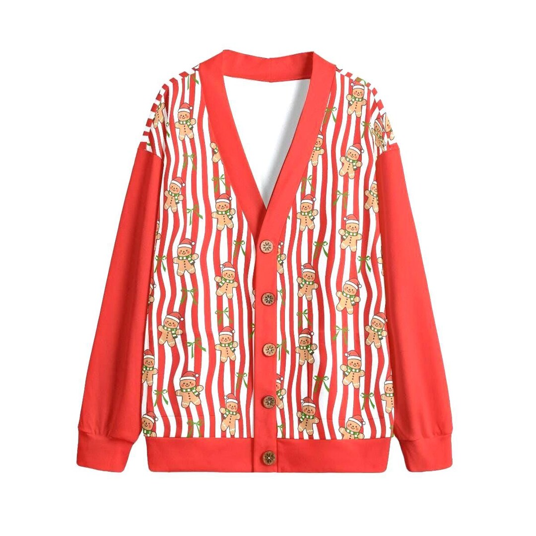 Peppermint Gingerbread Button up Cardigan Jacket | Kitschy Retro ...