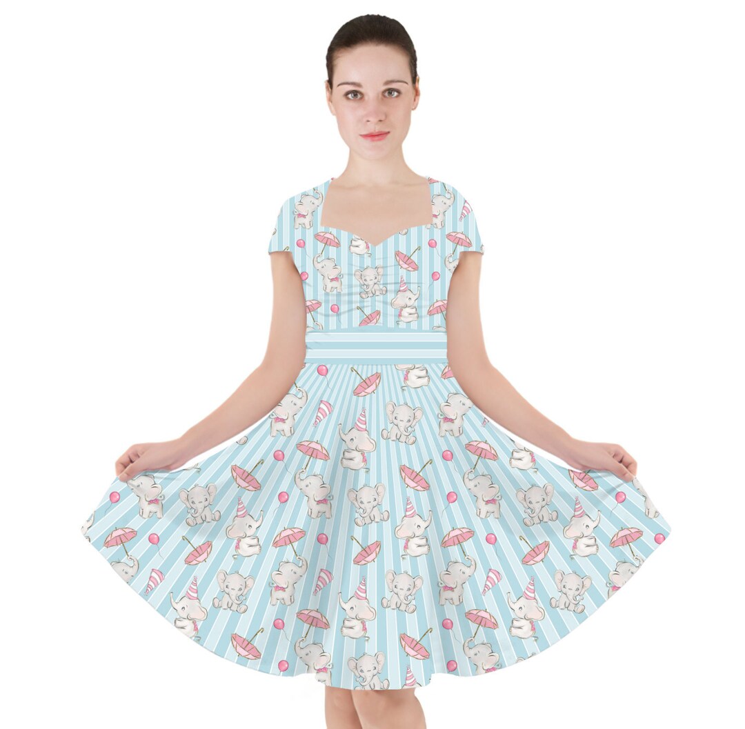 Flying Elephant Sweetheart Midi Dress XS-3XL Plus Size Gothic Lolita ...