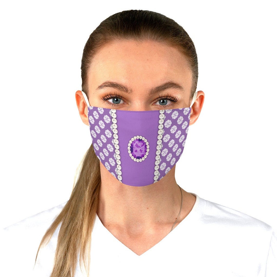 Sofia Face Mask Adjustable Cloth Disney Princess Sofia the First Theme ...
