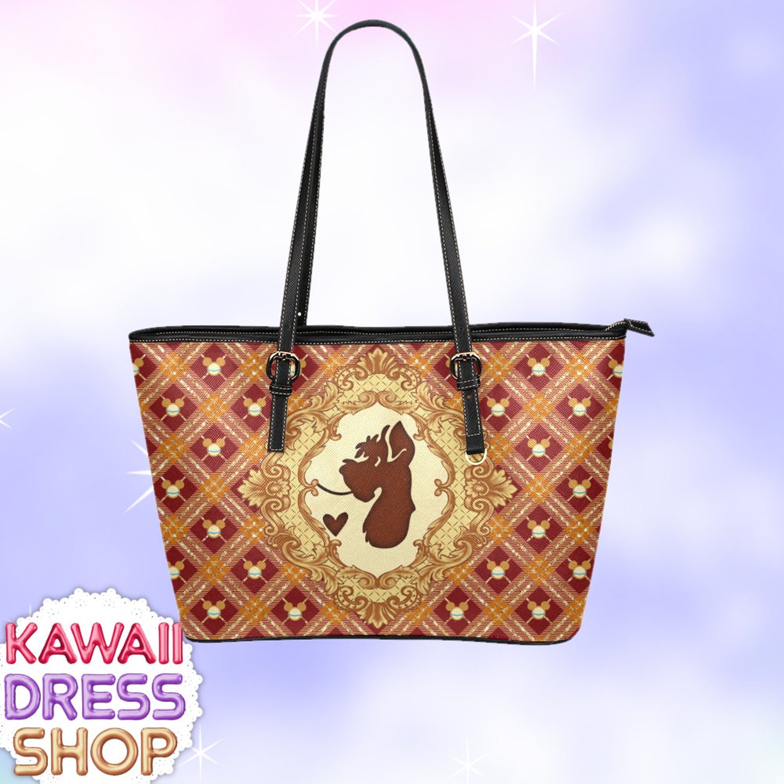 Faux Leather Lady and the Tramp Tote Bag Disneybound Disney - Etsy