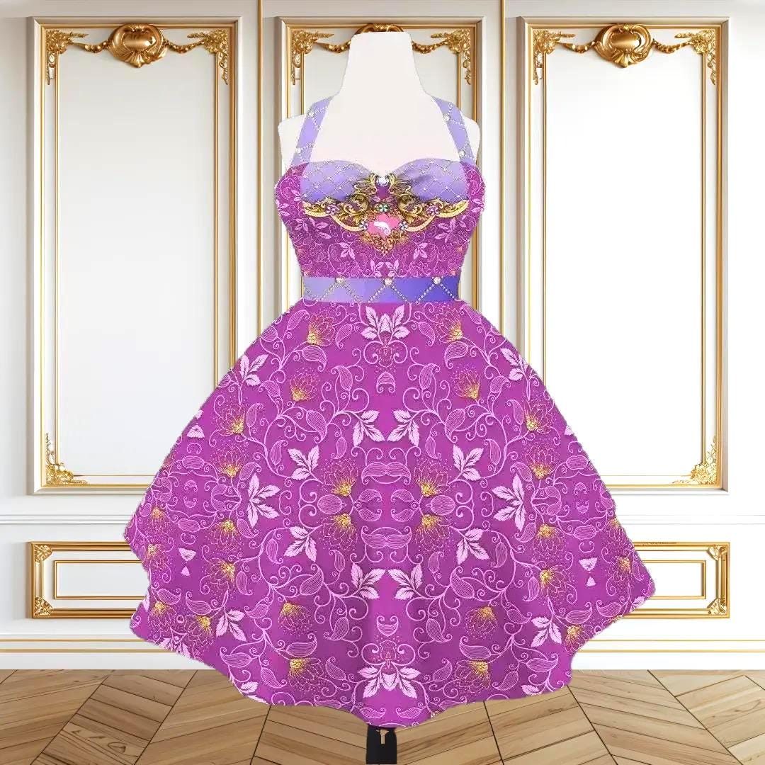 Rapunzel Ornate Pascal NEW Halterneck Dapper Dress | 50s Party Plus ...