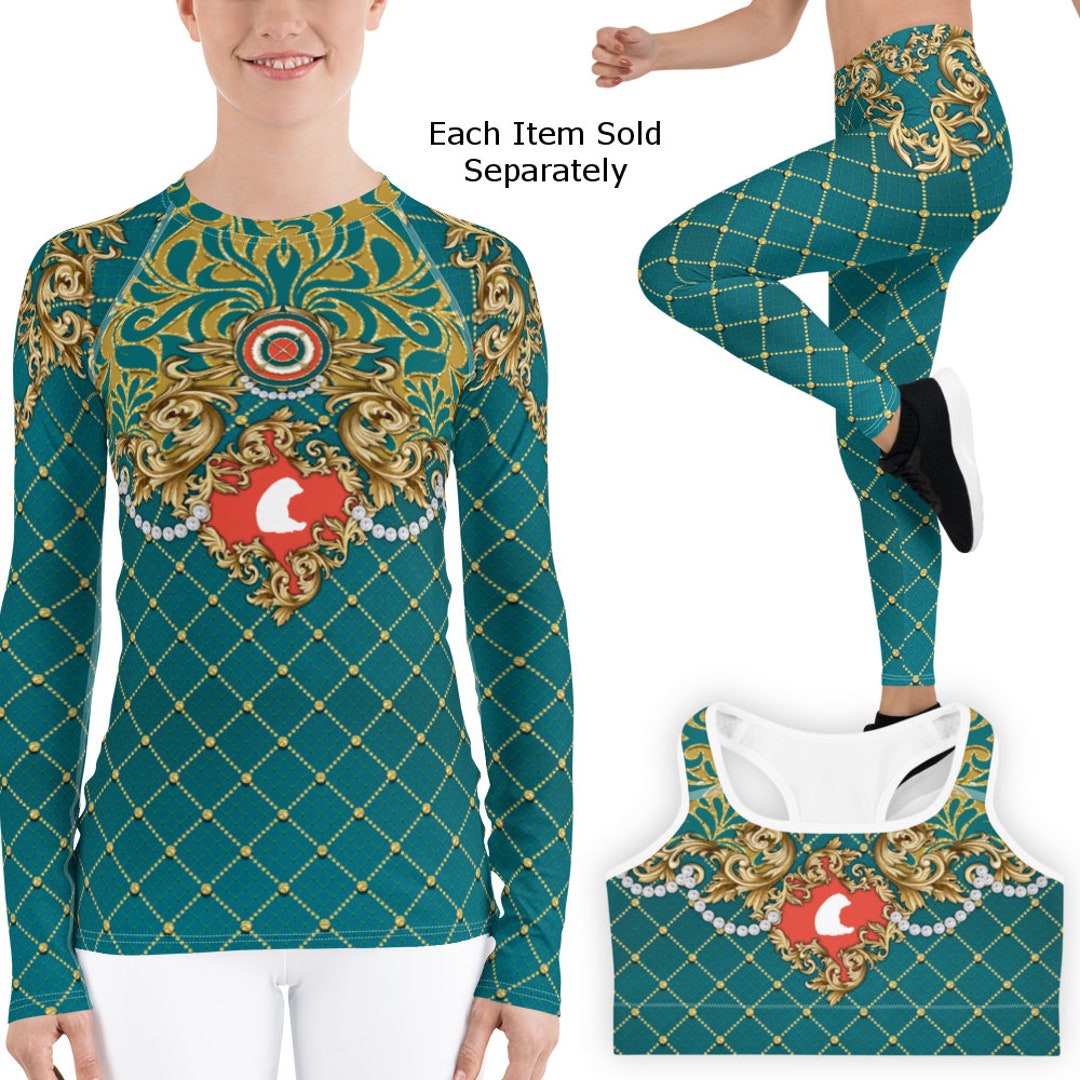 Merida Ornate Costume Rash Guard Sports Bra Leggings Disneybound Disney ...