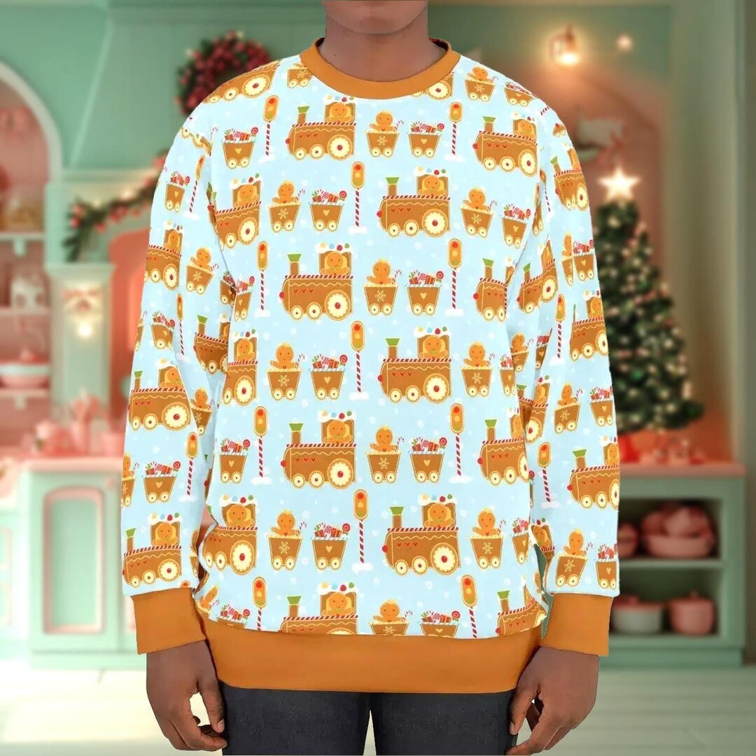 Kawaii Christmas Trains Unisex Sweatshirt | Men Women Cute Kawaii ...
