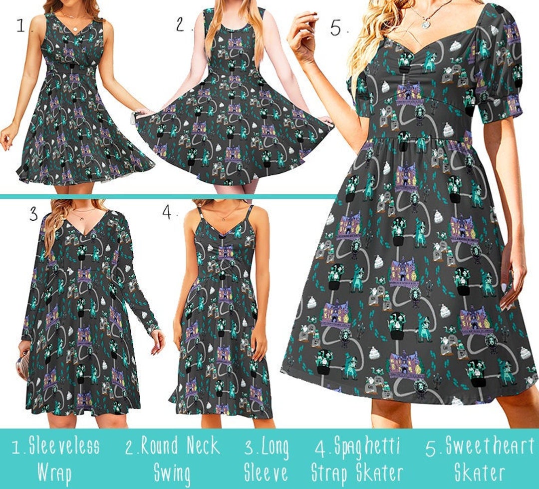 RUSH Haunted Mansion Map Dresses Disneybound Disney World Disneyland ...