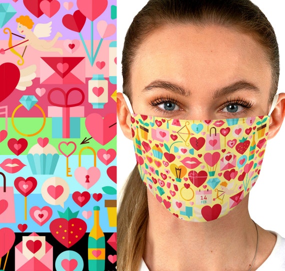 Valentines Blair Face Mask Adjustable Cloth Valentines Day - Etsy