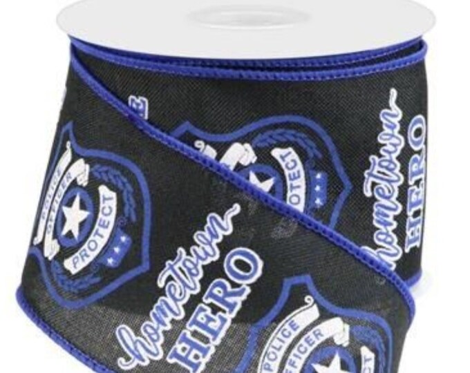 2.5 Police Ribbon, Protect and Serve Ribbon, Back the Blue Ribbon ...