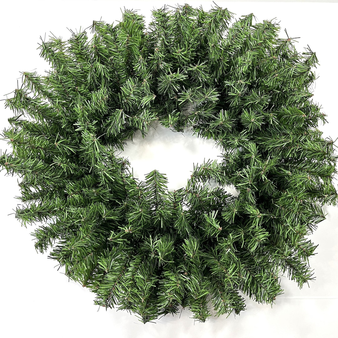 24" Canadian Pine Artificial Wreath, Wreath Base, Evergreen Wreath ...